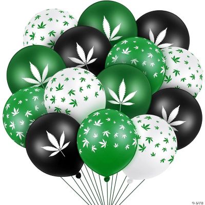 48 Pcs Weed Leaf Balloons for 420 Celebration, Birthday Party, Pot Leaf ...