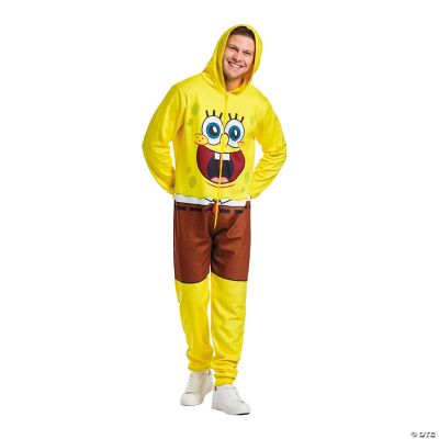 Adults SpongeBob SquarePants™ SpongeBob Hooded Onesie Costume ...