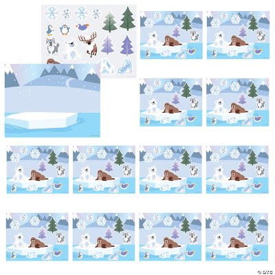 11" x 8 1/2" Arctic Wonderland Animal Sticker Scenes – 12 Pc ...