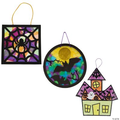 Halloween Acetate & Tissue Paper Sign Craft Kits Assortment - 36 Pc ...