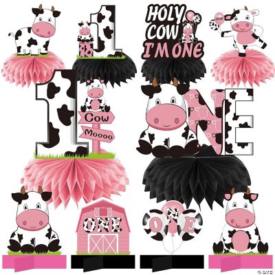Holy Cow I'm One Birthday Decorations - Cow Theme Honeycomb ...