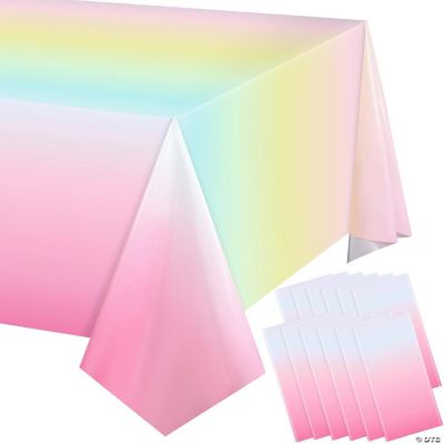 3-Pack Pastel Rainbow Tablecloths, 108"x54", Perfect for Birthday ...