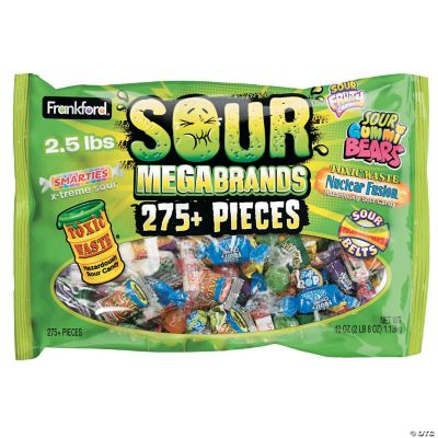 2.5 lbs. Sour Candies Brand Name Mega Mix Assortment - 275 Pc.
