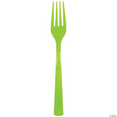 Neon Green Solid Plastic Forks - 18ct | Oriental Trading