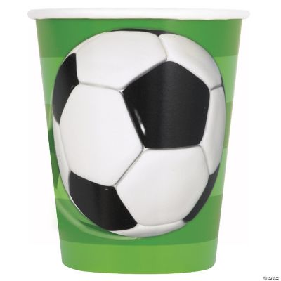 3D Soccer 9oz Paper Cups - 8ct | Oriental Trading