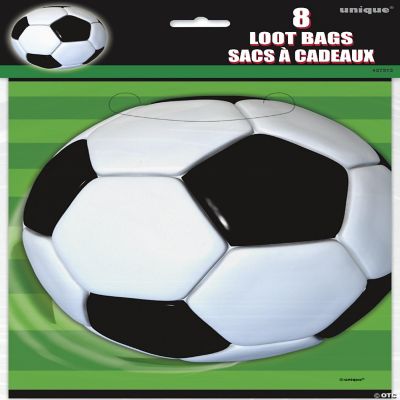 3D Soccer Loot Bags - 8ct