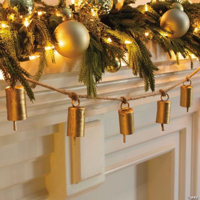 5 ft. x 3" Christmas Bells Ready-to-Hang Metal Garland | Oriental Trading