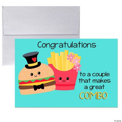 AmandaCreation Great Combo Burger & Fries Folded Wedding Card for Bride ...