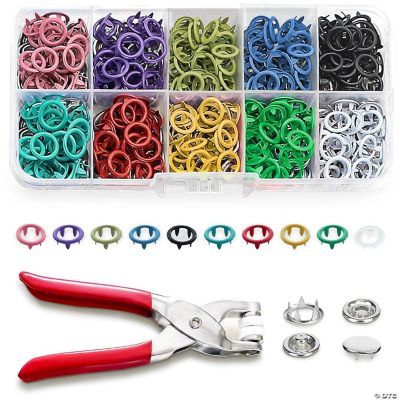 200 Sets Metal Snap Buttons with Fastener Pliers Kit, 9.5mm Multicolor ...