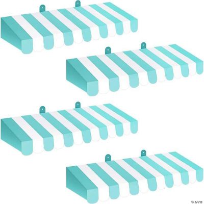 Beistle - 24¾" x 8¾" 3-D Teal & White Awning Wall Decoration - 6 Pack | Oriental Trading