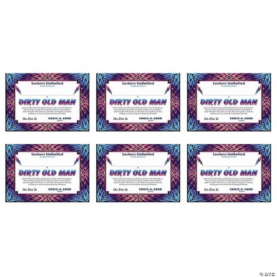 Beistle - Dirty Old Man Certificate - 6 Pack | Oriental Trading