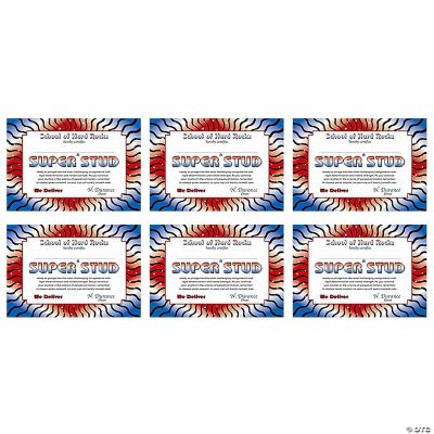 Beistle - Super Stud Certificate - 6 Pack | Oriental Trading