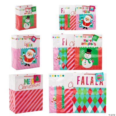 9" – 14-1/2" Sugar Rush Christmas Paper Gift Bag Set – 12 Pc ...