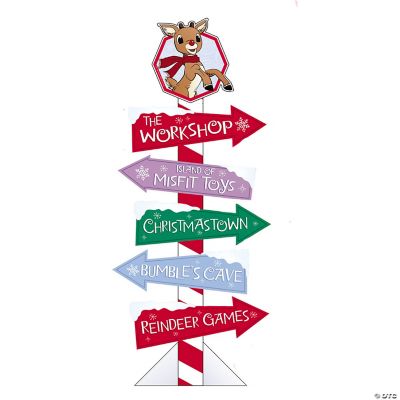 22" x 60" Rudolph the Red-Nosed Reindeer® Directional Sign Cardboard ...