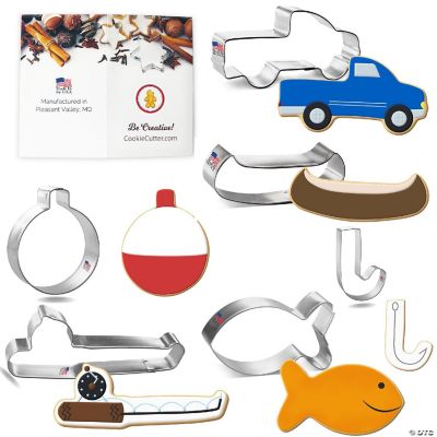 Live to Fish Cookie Cutter 6 Pc Set - Foose Cookie Cutters - US Tin ...