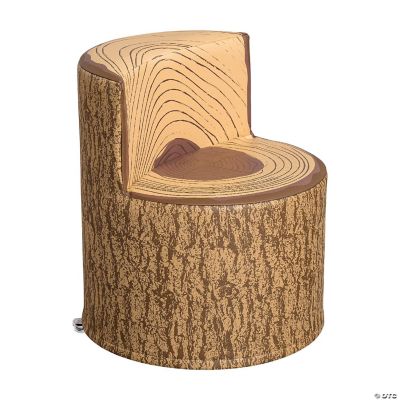 ECR4Kids SoftZone Tree Log Chair, Chocolate | Oriental Trading