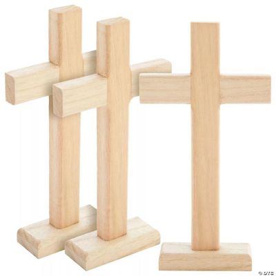 3x Easter Unfinished Wood Crosses for Crafts Table Displays Home Decor ...