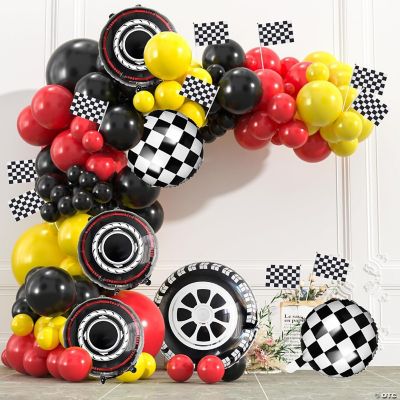 178pcs Race Car Balloons Kit with Checkered Flags and Wheels for ...