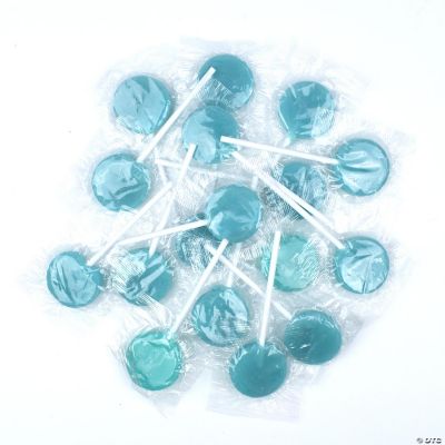 Just Candy Light Blue Flat Lollipops | Oriental Trading