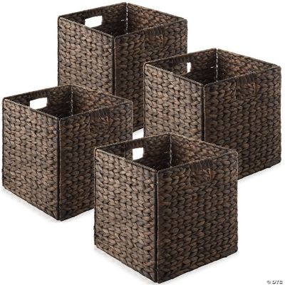 Casafield 4pk 13" Hyacinth Collapsible Storage Cube Basket Bins for ...