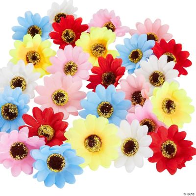 60 Pack Artificial Daisy Flowers Heads, 2-Inch Colorful Fake Flowers ...
