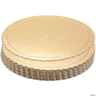 12-Pack 10 Inch Round Cake Board, Gold Scalloped Cake Boards for ...