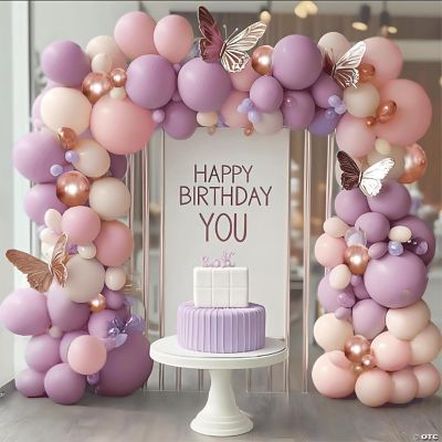 144 pcs Pink and Purple Balloon Arch Kit with Dusty Purple, Pink Sand ...