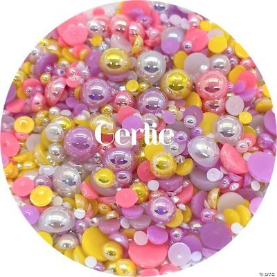Glitter Heart Co. - Gertie - Pink & Yellow Flatback Pearl & Rhinestone ...
