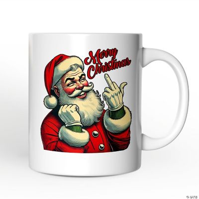 Santa Middle Finger Christmas Mug, Vintage Humorous Gift ...
