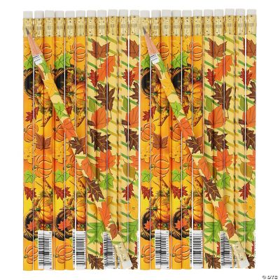 6 1/4" Fall-Themed Fall Festival Wooden Pencils - 24 Pc. | Oriental Trading