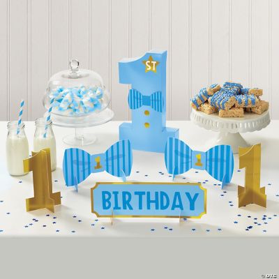 Blue & Gold 1st Birthday Cardstock Tabletop Centerpiece Set | Oriental ...