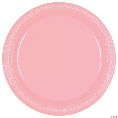 9" Pink Disposable Round Plastic Dinner Plates - 20 Ct. | Oriental Trading