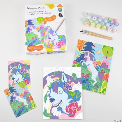 Husky & Unicorn - Kids' paint by numbers | Oriental Trading
