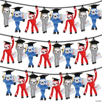 11" Stuffed Graduation Long-Arm Sloths with Personalized Handout Card ...