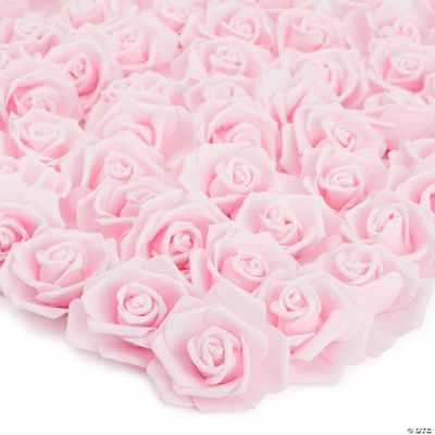 100 Pack Light Pink Artificial Flowers, Bulk Stemless Fake Foam Roses ...