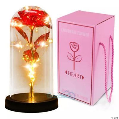 Eternal Forever Galaxy Rose Flower In Glass Dome Led Light Valentine'S ...