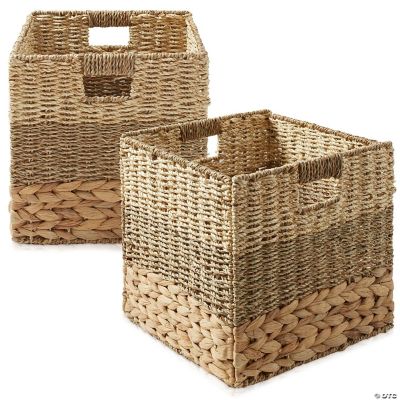 Mixed Weave Square Storage Cubes, Woven Square Shelf Basket Bins ...