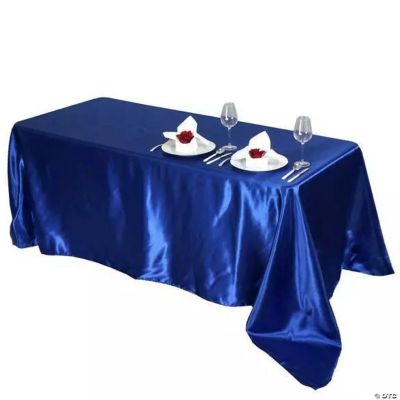 90X156" Satin Rectangular Large Tablecloths Wedding Party Catering ...