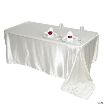 10 Pcs 90X156" Satin Rectangular Tablecloths Wedding Catering Dining ...