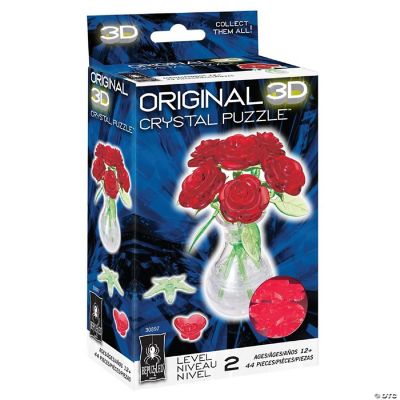Red Roses in Vase 44 Piece 3D Crystal Jigsaw Puzzle | Oriental Trading