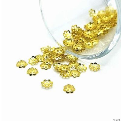 50 Pcs 6mm Iron Gold Bead Caps | Oriental Trading