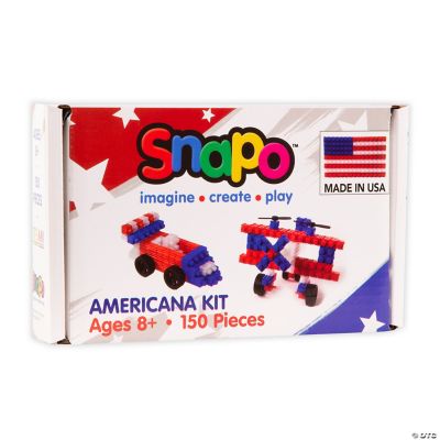 Snapo Building Blocks, Americana Made In Usa Kit, 150 Pieces