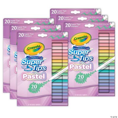 Crayola Supertip Markers, Pastel, 20 Per Pack, 6 Packs | Oriental Trading