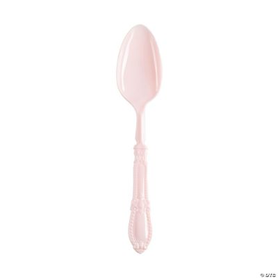 Pink Baroque Disposable Plastic Dinner Spoons - (240 Spoons) | Oriental ...