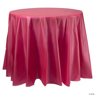 Burgundy Round Disposable Plastic Tablecloths (84") - (48 Tablecloths ...