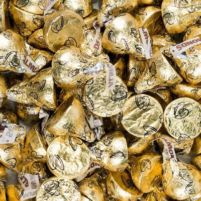 90 Pcs Gold Candy Hershey's Kisses with Almonds Milk Chocolates ...