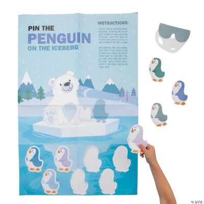 22" x 33 1/2" Arctic Wonderland Pin the Penguin on the Iceberg Game – 2 ...