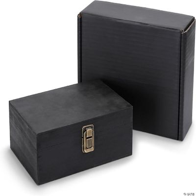 Makerflo Large Black Pine Wood Memory Box Pack 12 With Hinged Clasp On ...