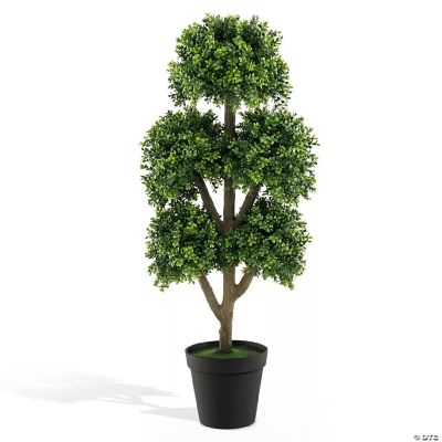 45 Inch Potted Boxwood Tree with 5 Topiary Balls