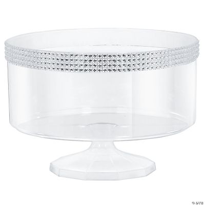 7 1/4" x 4 3/4" Bulk 6 Pc. Large Trifle Containers with Silver Gem Trim ...